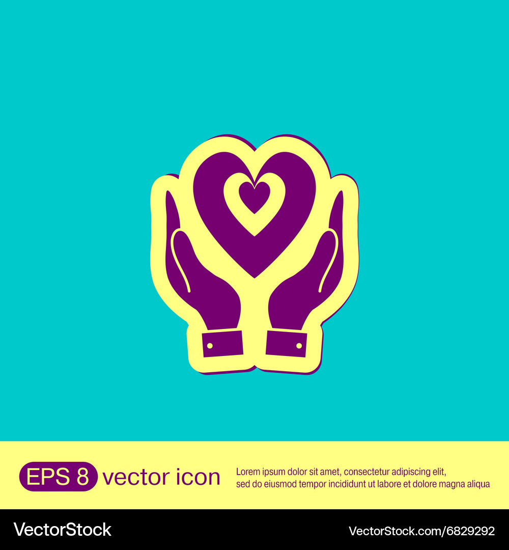 Hand holding a heart icon isolated symbol Vector Image