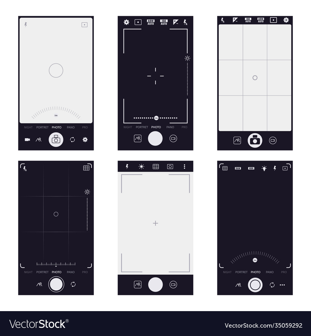 Mobile viewfinder interface smartphone camera Vector Image Mobile viewfinder interface smartphone camera Vector Image