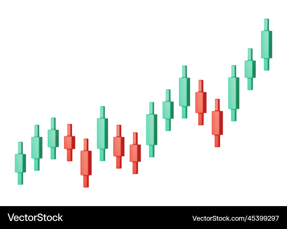 3d growth stock diagram isolated Royalty Free Vector Image