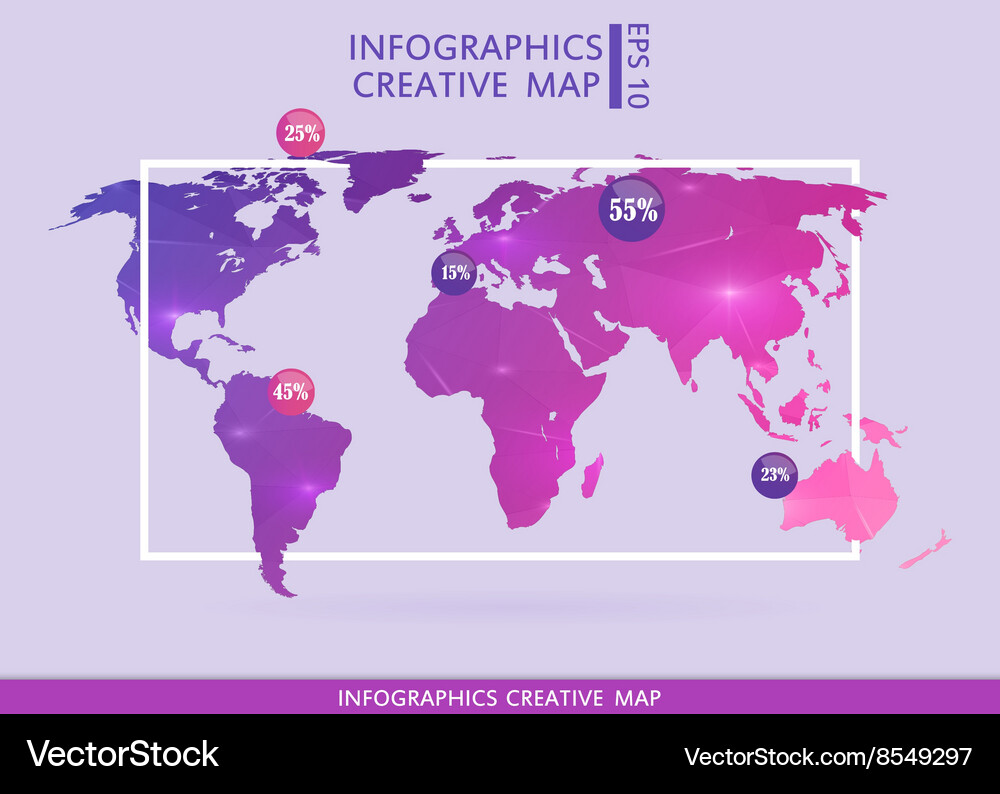 Abstract creative concept map of the world Vector Image