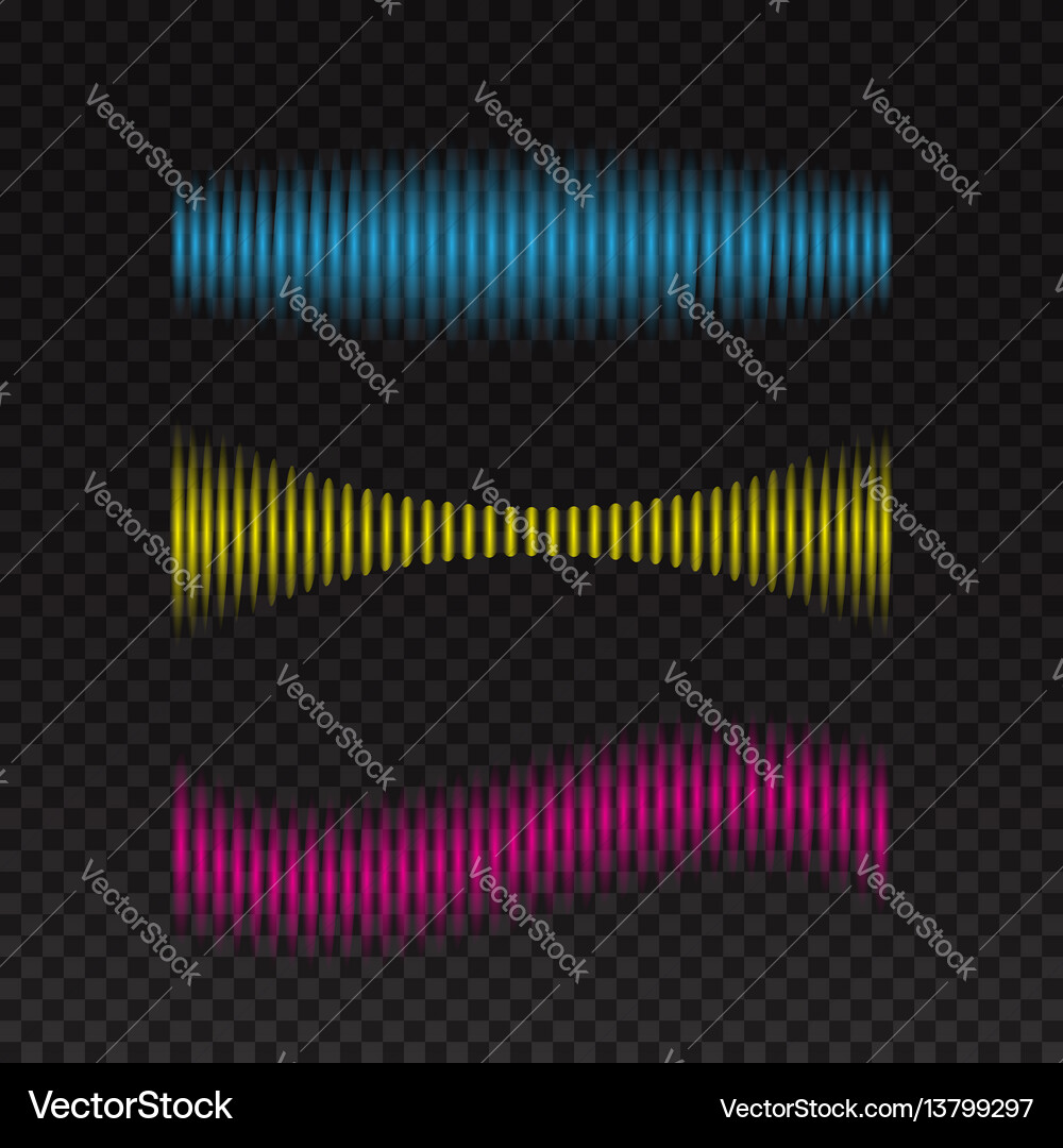 Abstract glowing shapes on transparent background Vector Image