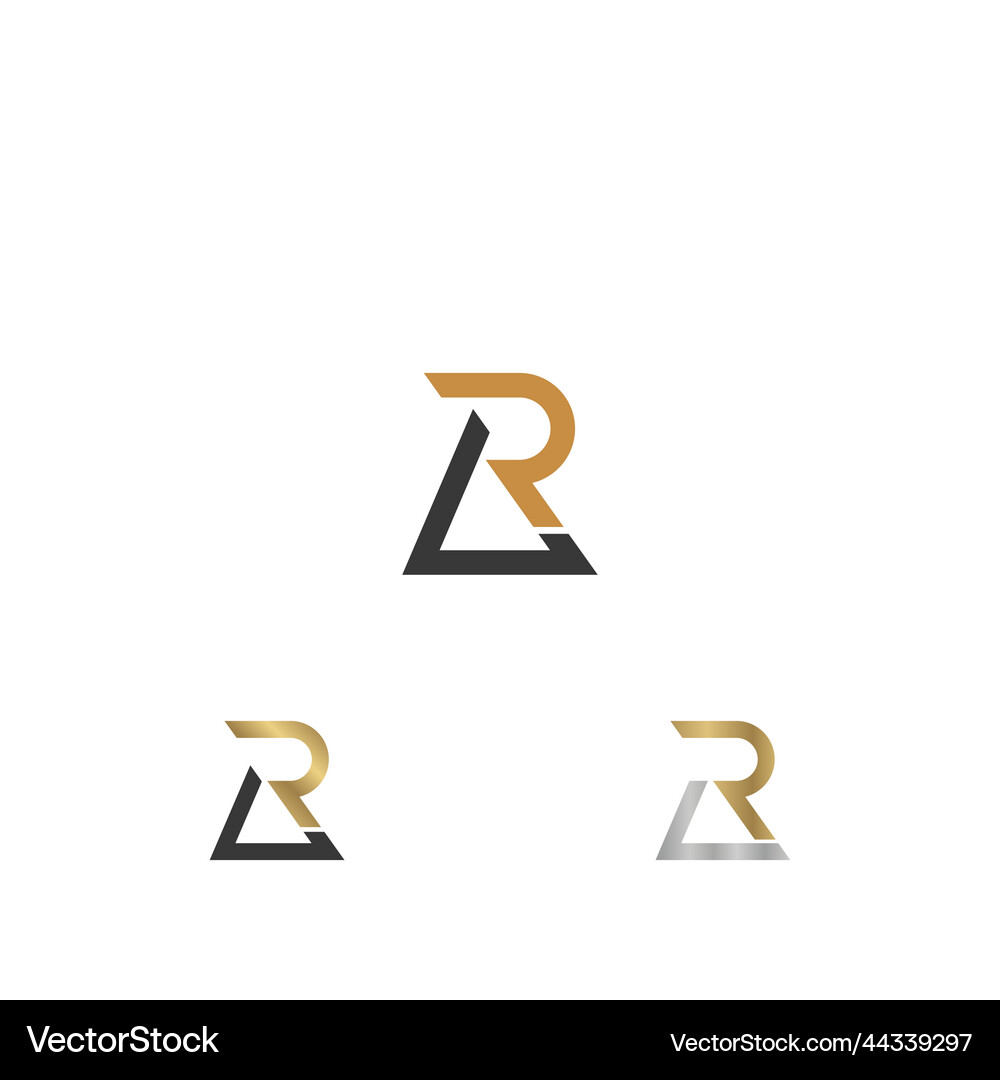 Alphabet initials logo lr rl l and r Royalty Free Vector