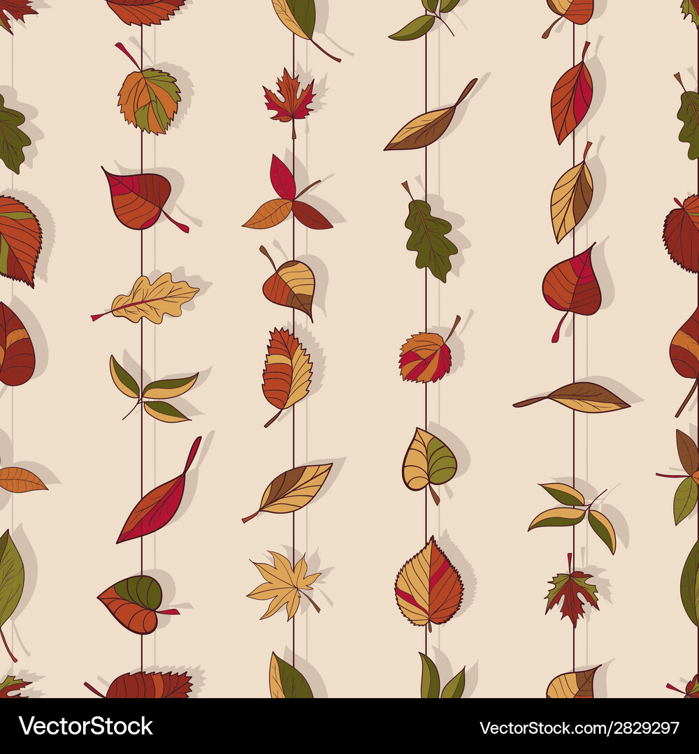Autumn pattern of leaves red yellow Royalty Free Vector