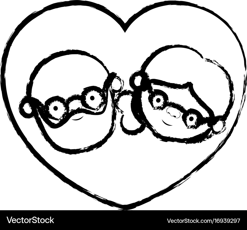 Blurred thick contour heart shape greeting card Vector Image