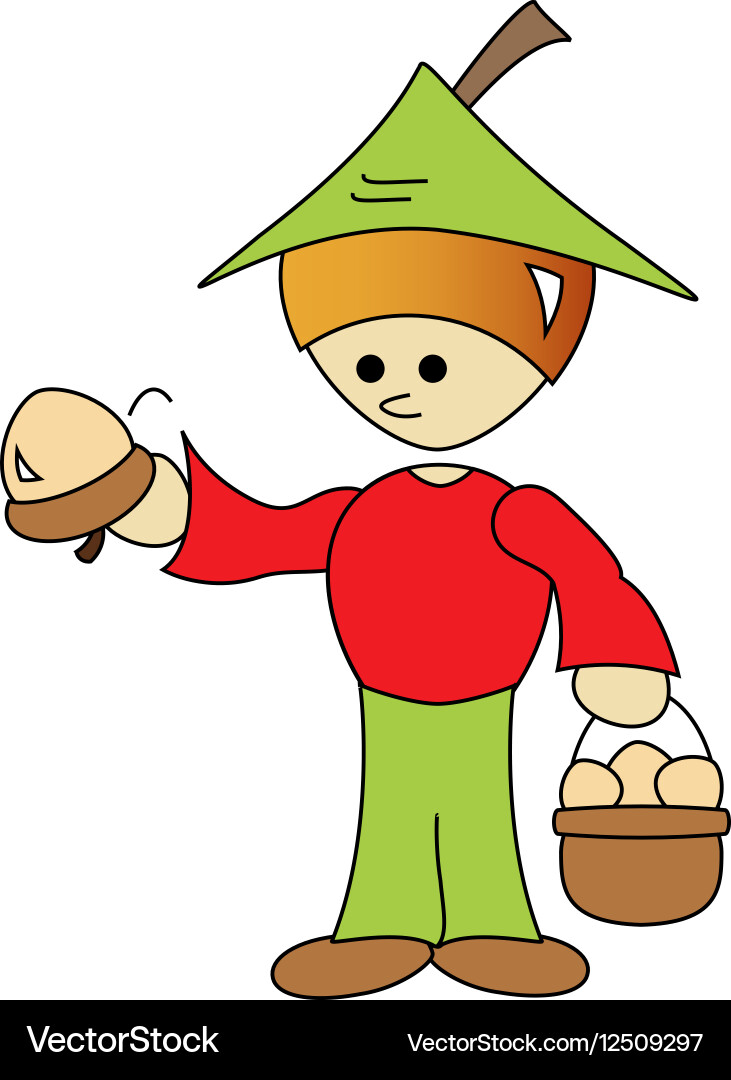Cartoon style hazelnut boy Royalty Free Vector Image