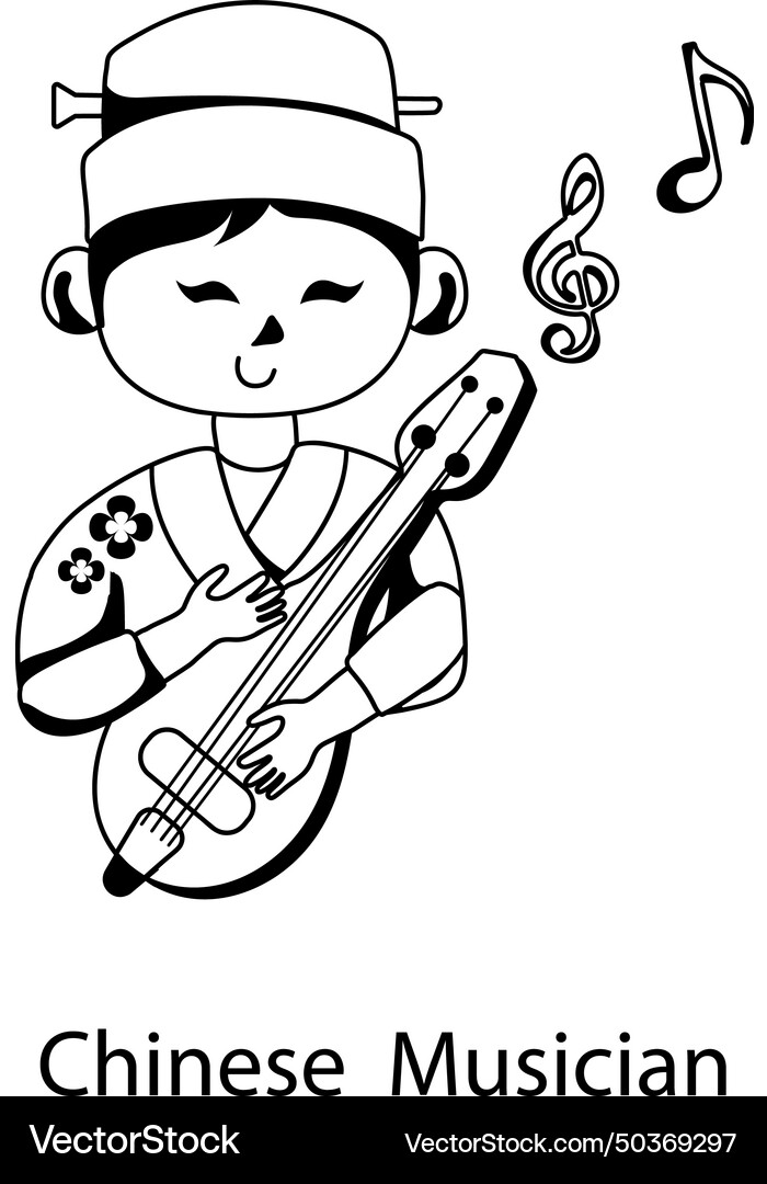 Chinese musician Royalty Free Vector Image - VectorStock