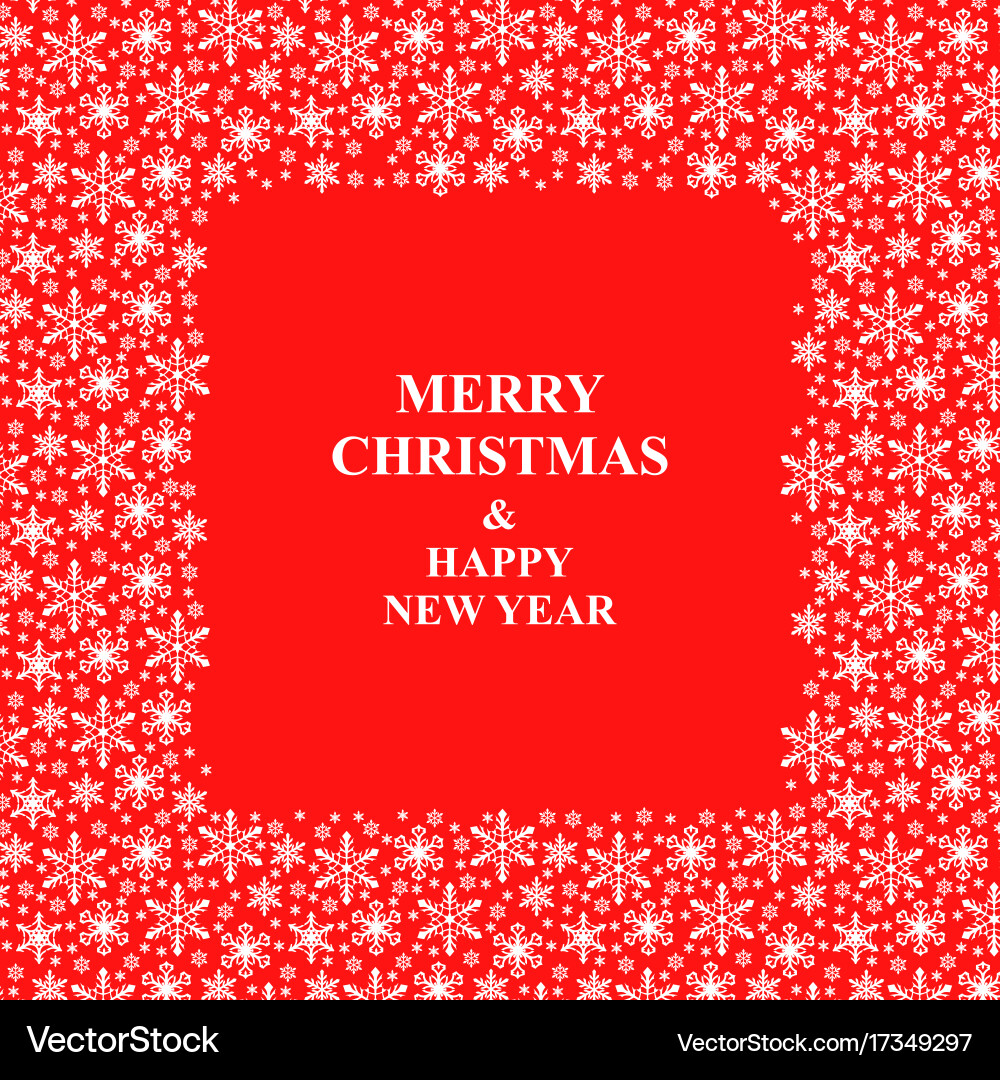 Christmas card with snowflakes frame Royalty Free Vector