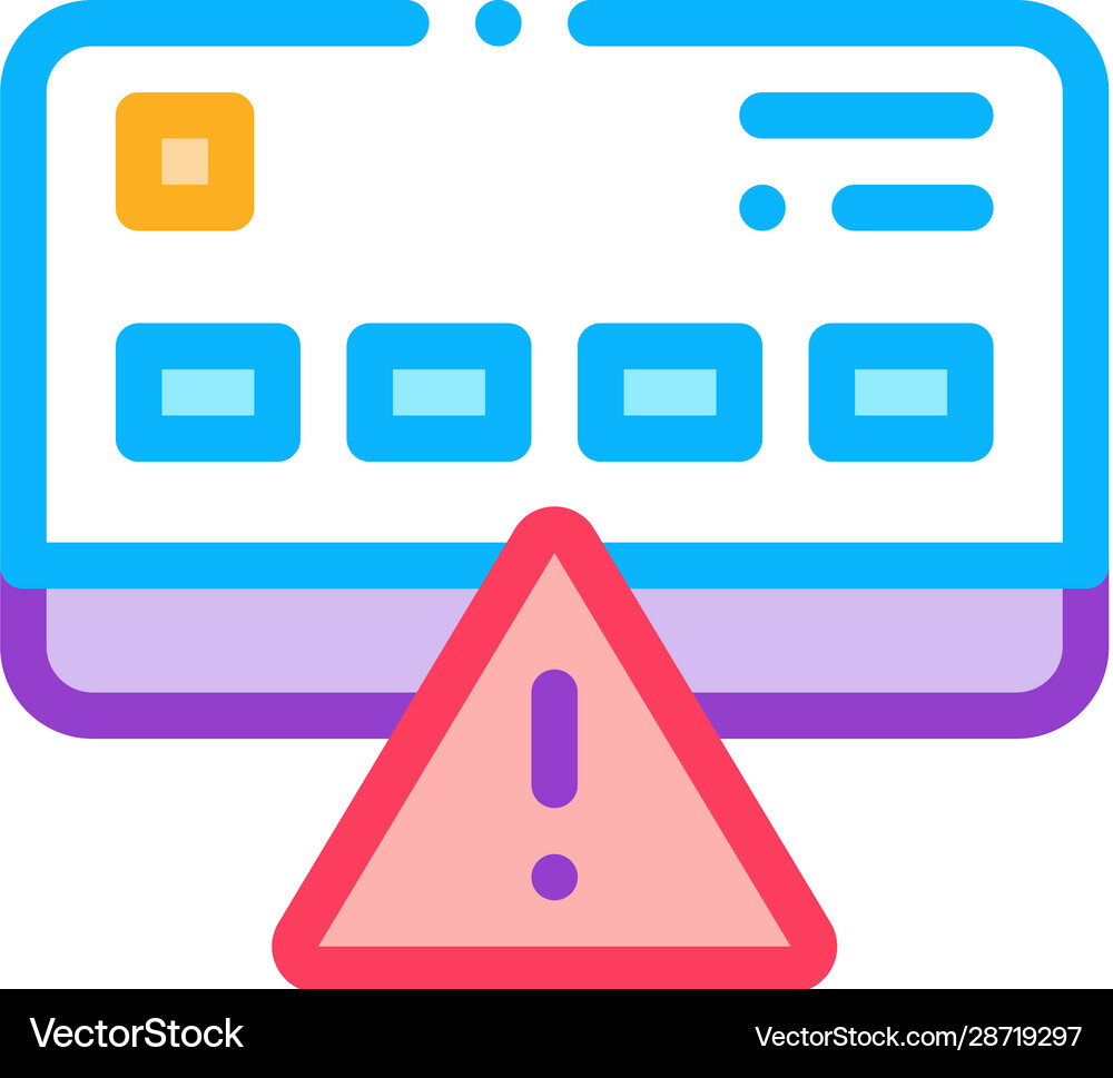 Credit card hacking icon outline Royalty Free Vector Image
