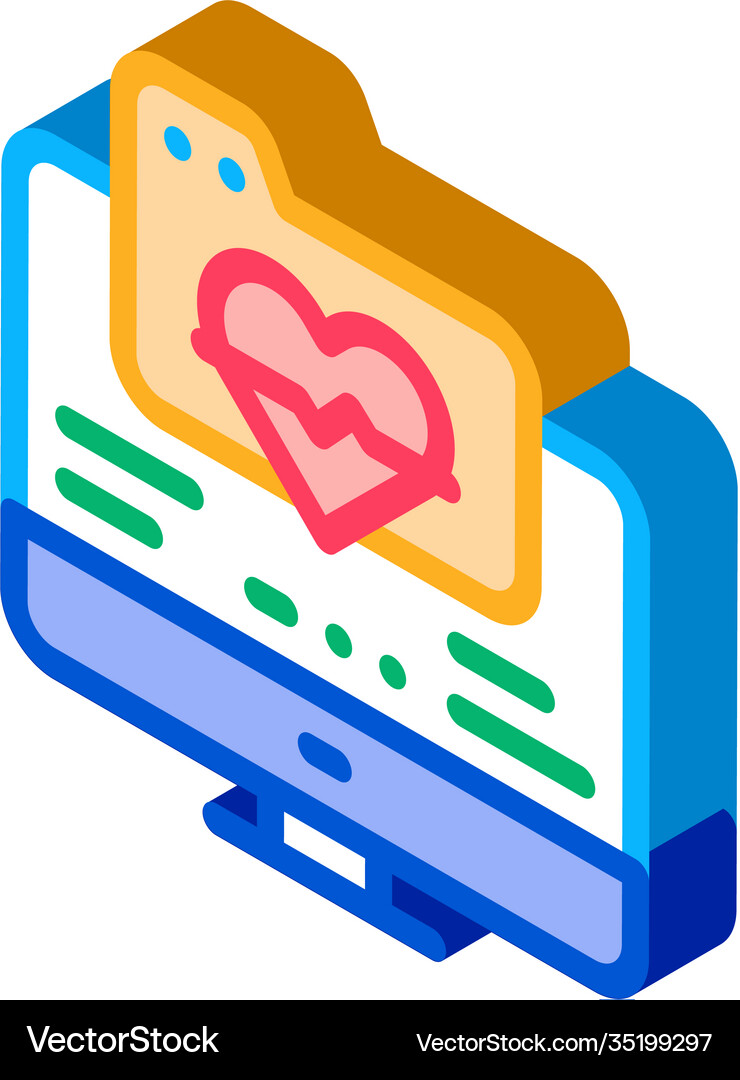 Electronic health card isometric icon Royalty Free Vector