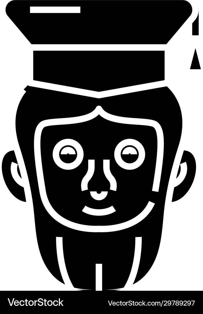 Famous scientist black icon concept Royalty Free Vector