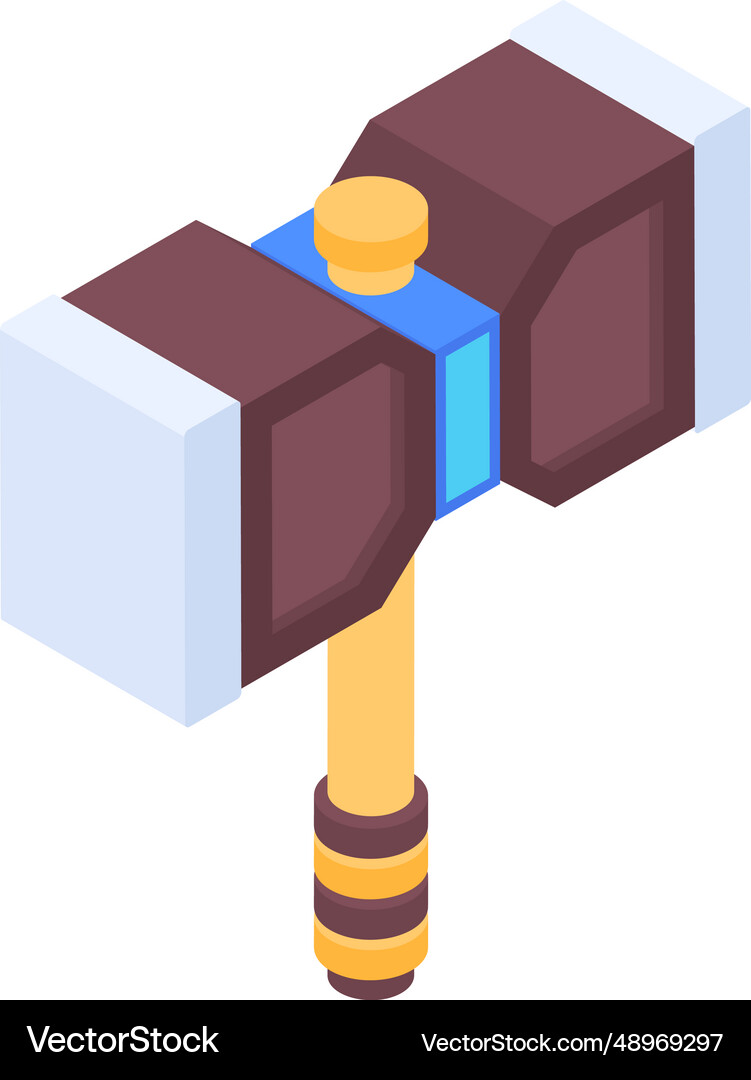 Game hammer isometric icon is ready for premium do