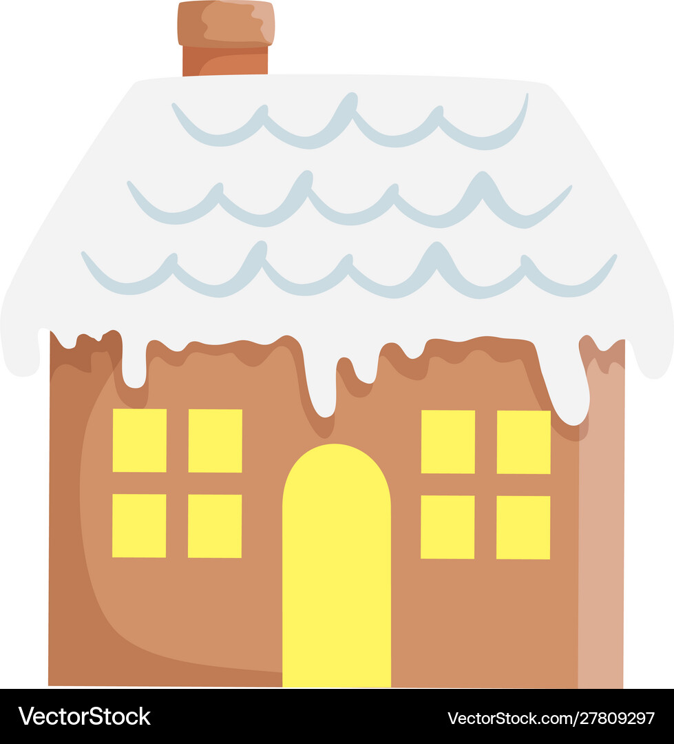 House with snow isolated icon Royalty Free Vector Image