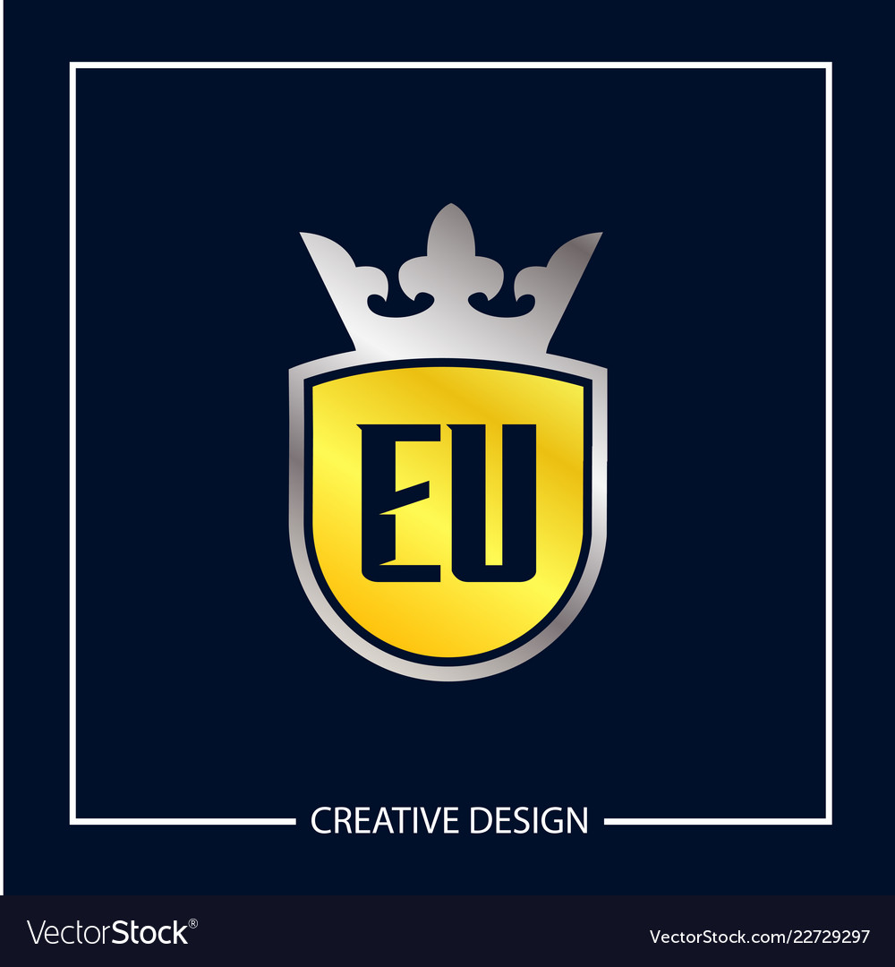 Initial letter eu logo template design Royalty Free Vector