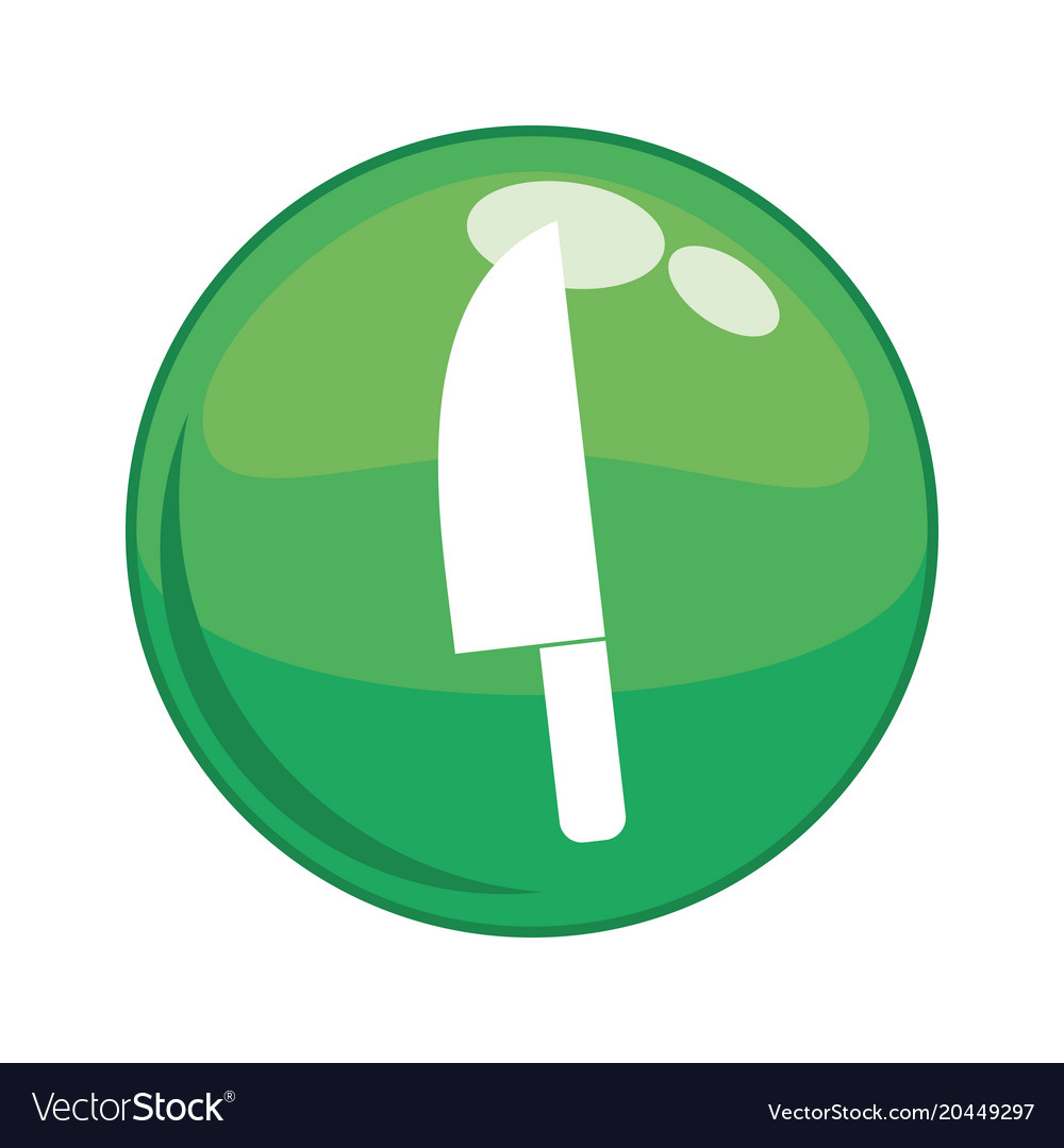 Knife button isolated icon Royalty Free Vector Image