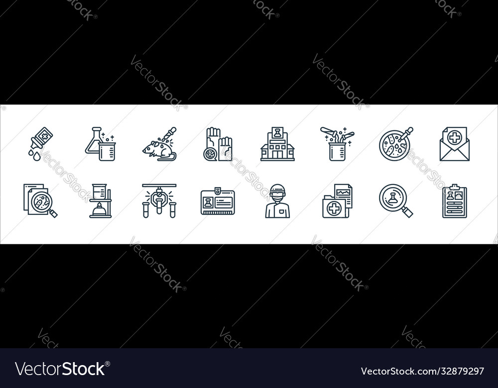 Laboratory and science line icons linear set Vector Image