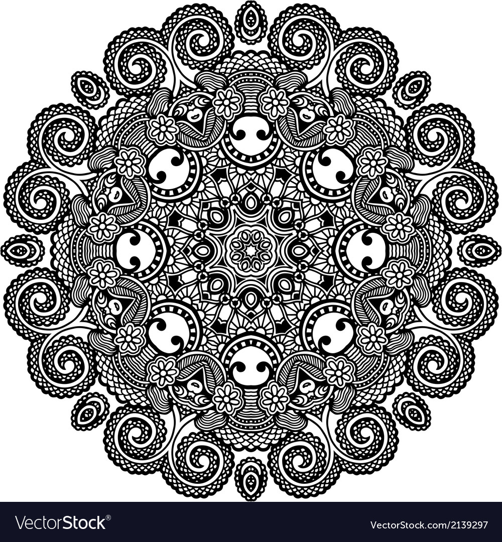 Ornamental geometric doily pattern Royalty Free Vector Image
