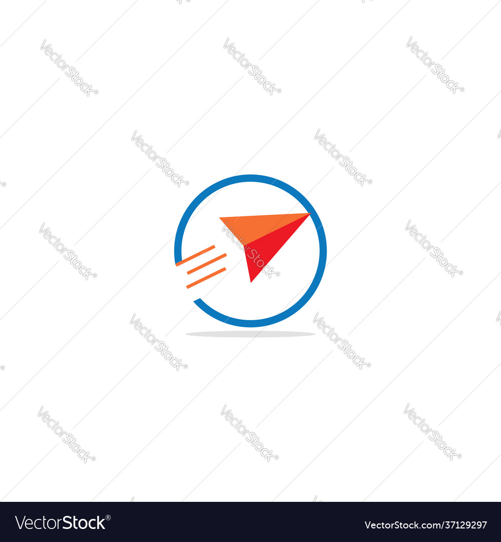 Triangle arrow launch logo Royalty Free Vector Image