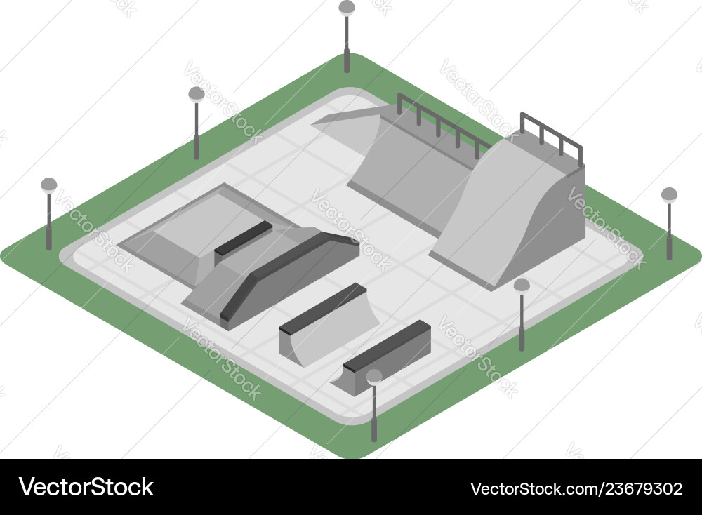 City skate park icon isometric style Royalty Free Vector