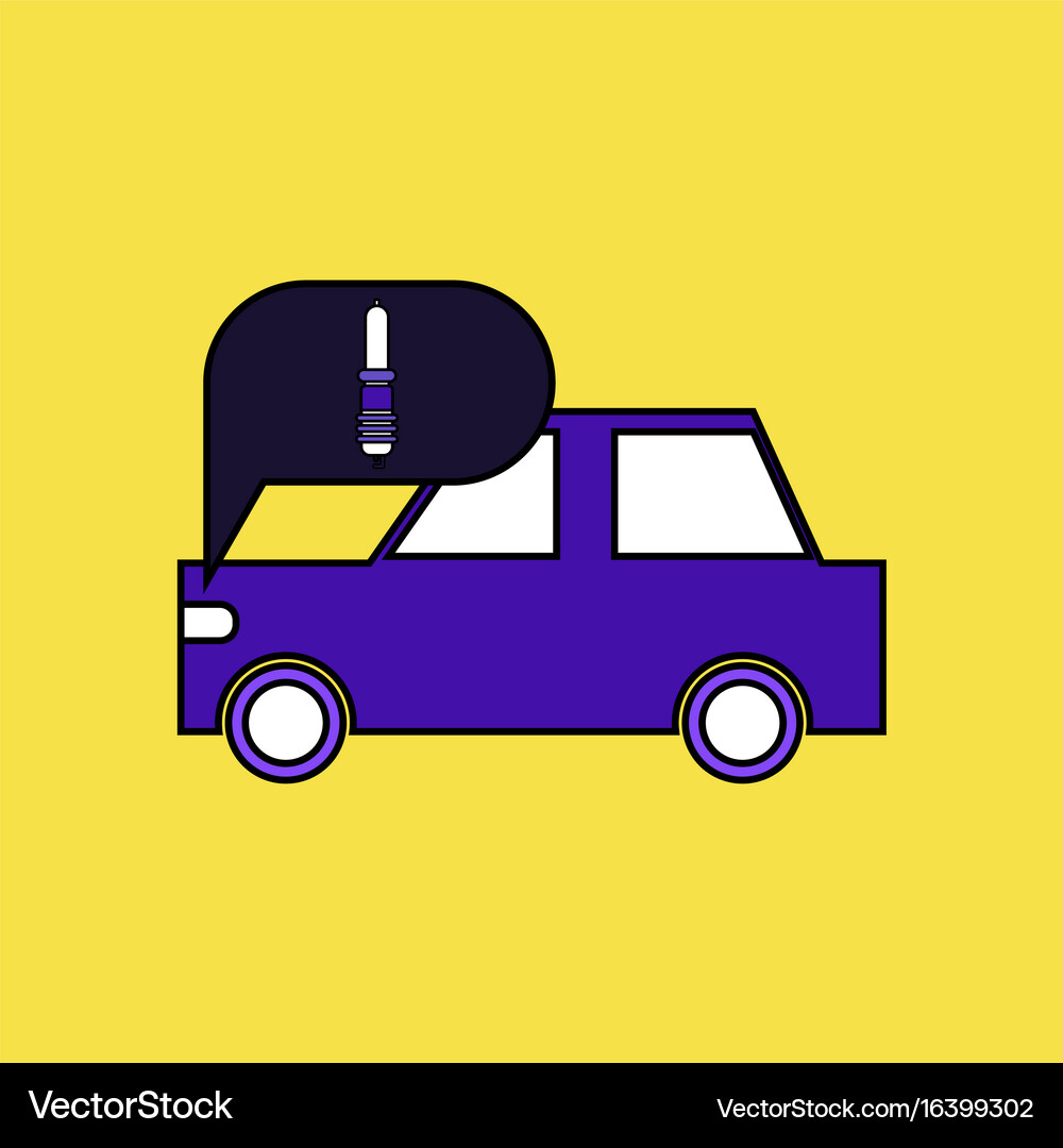 Flat icon design collection car and detail Vector Image