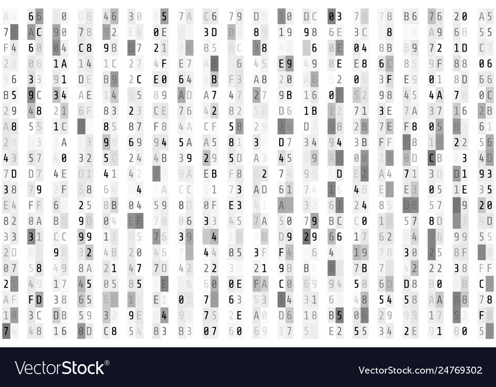 Hex Code Stream Random Hexadecimal Abstract Vector Image