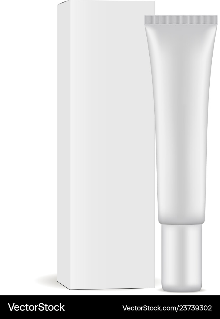 Plastic cosmetic tube with paper box Royalty Free Vector