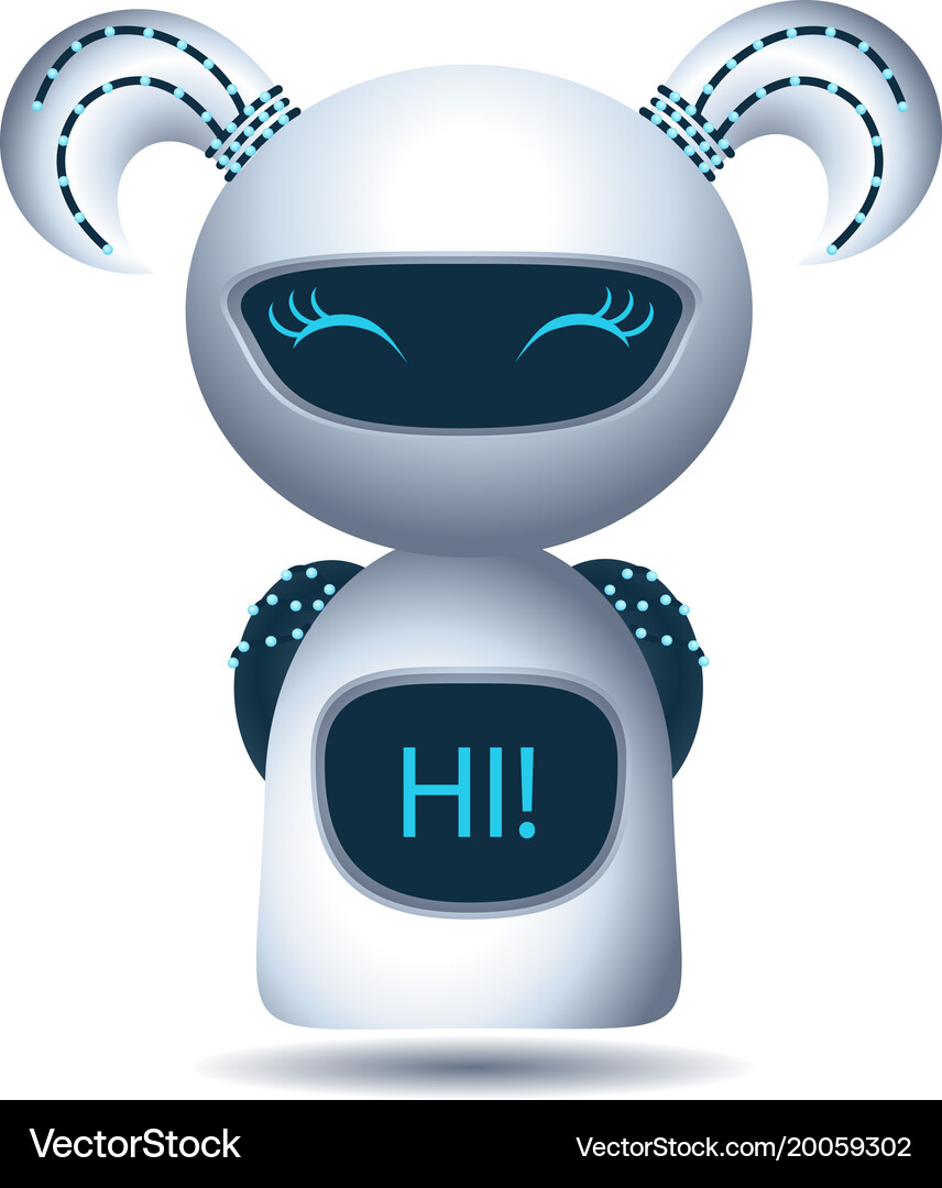 Realistic of the white robot Royalty Free Vector Image