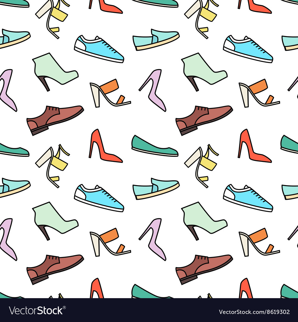 Shoes seamless pattern Royalty Free Vector Image
