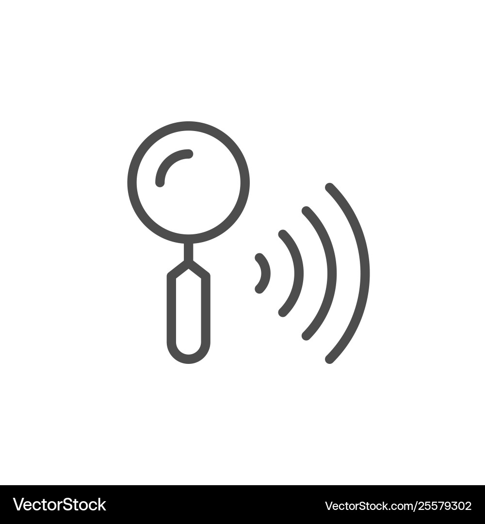 Wi-fi search line outline icon Royalty Free Vector Image