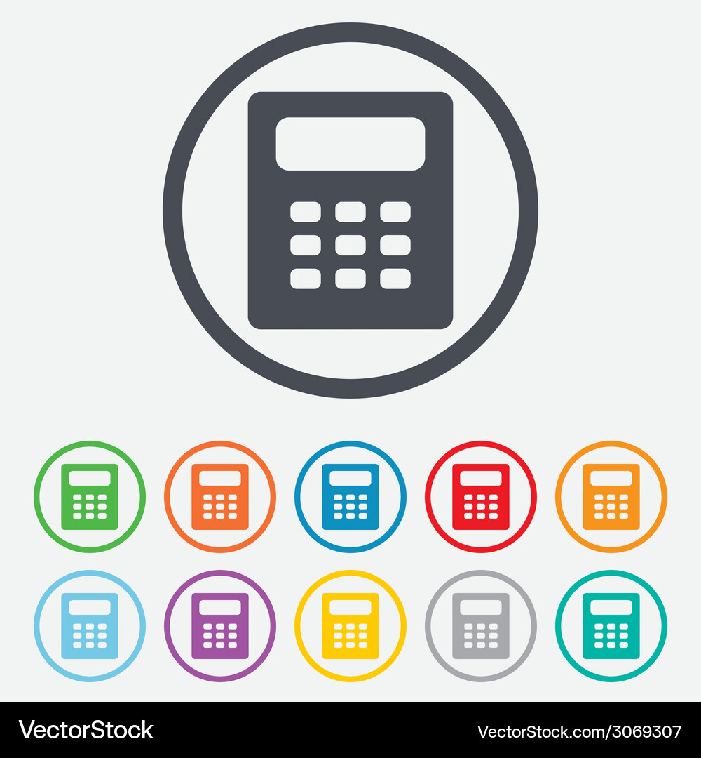 Calculator sign icon bookkeeping symbol Royalty Free Vector