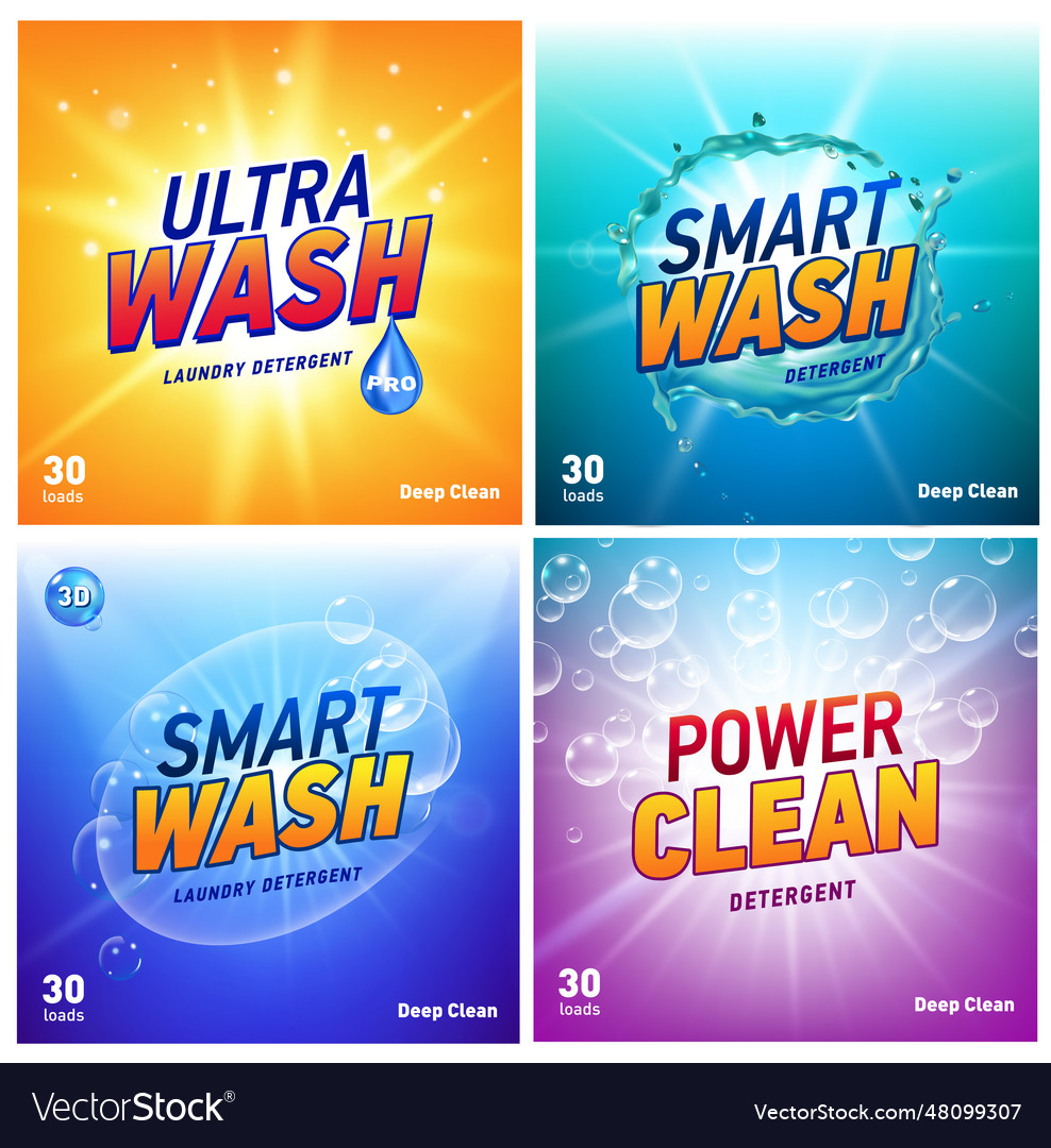 Creative laundry detergent concept packaging Vector Image