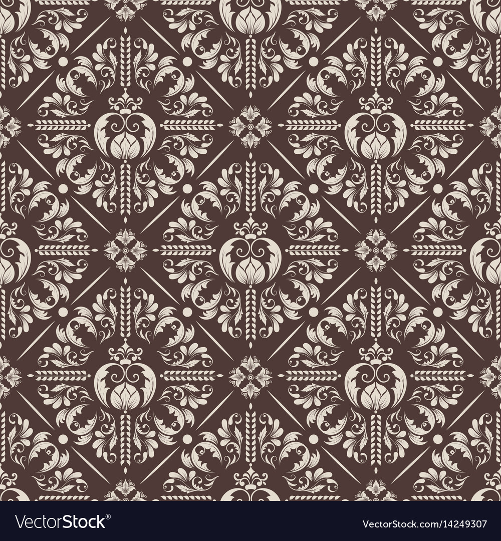 Damask seamless pattern background Royalty Free Vector Image