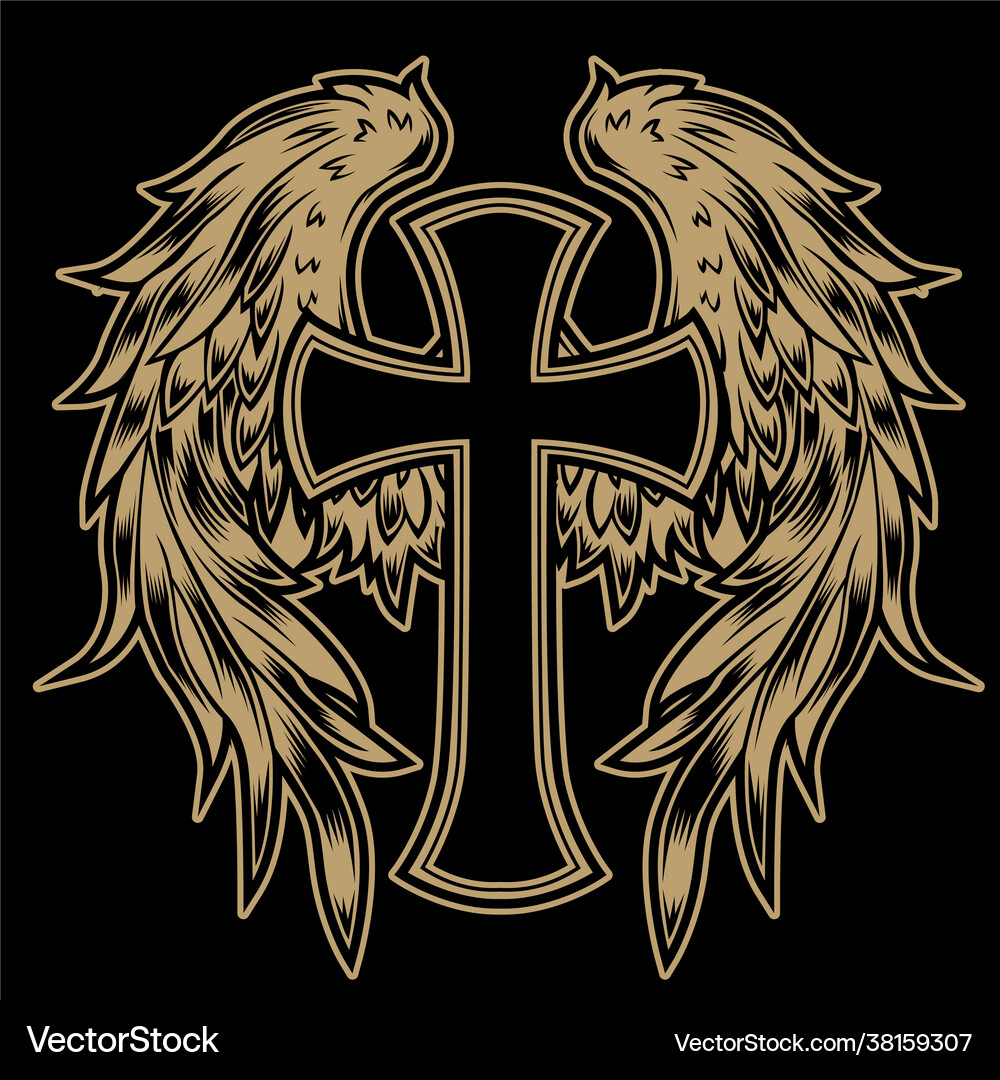 Detailed Christian Wing Symbol Royalty Free Vector Image