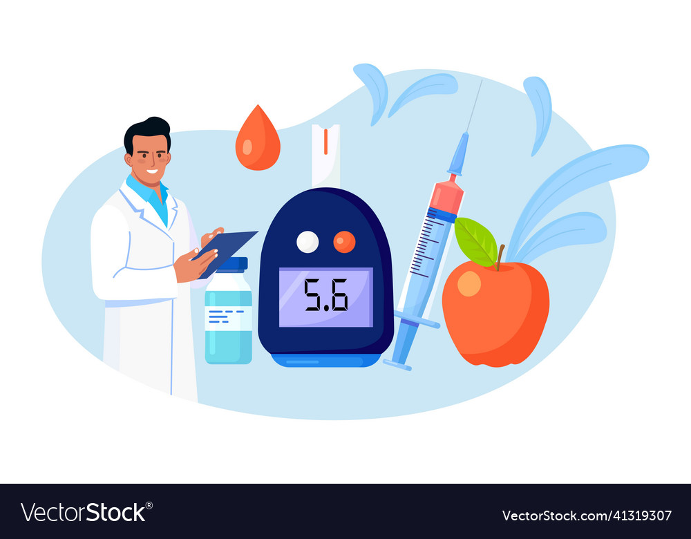 Doctor Testing Blood For Sugar And Glucose Using Vector Image doctor-testing-blood-for-sugar-and-glucose-using-vector-image
