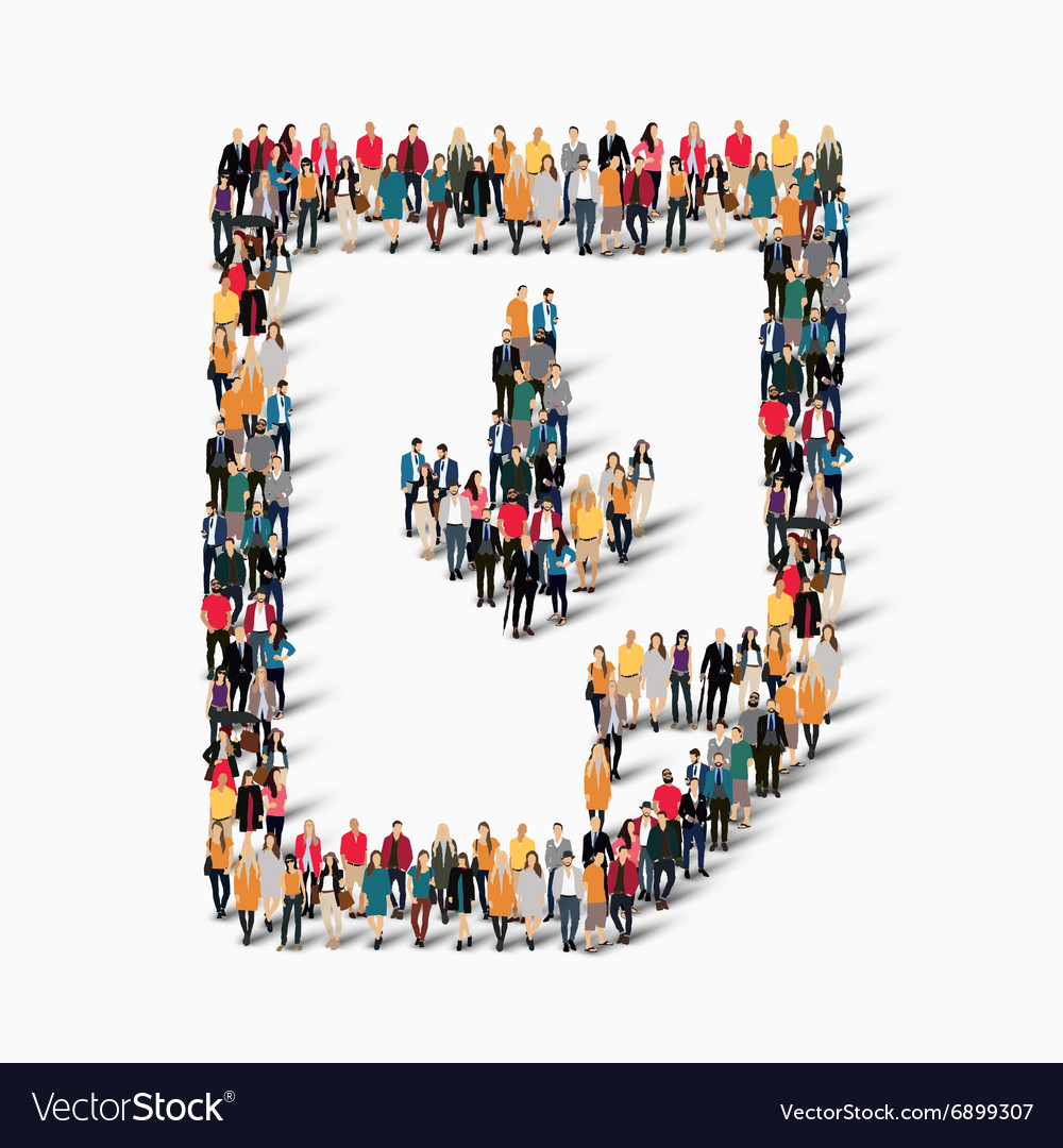 Group people shape document Royalty Free Vector Image