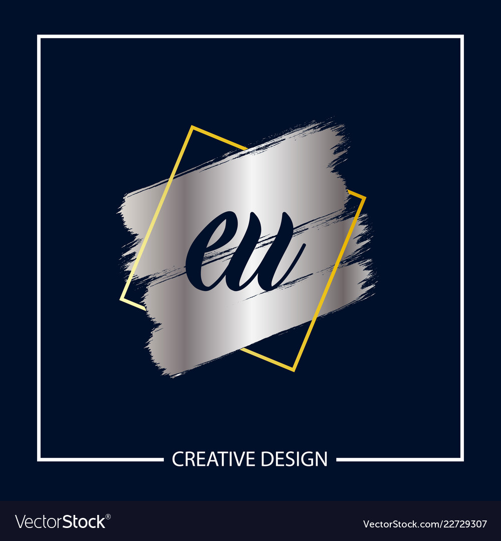 Initial letter eu logo template design Royalty Free Vector