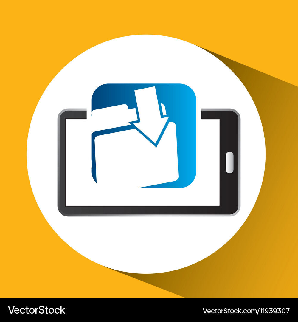 Mobile phone icon file folder social media Vector Image
