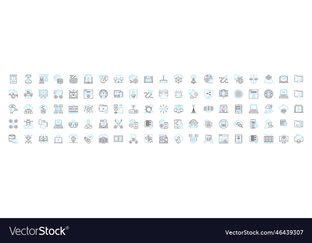 Network line icons set Royalty Free Vector Image