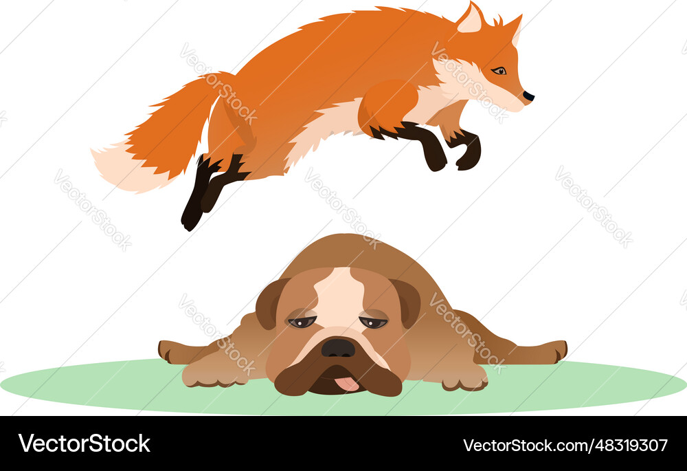 Quick brown fox jump over the lazy dog Royalty Free Vector