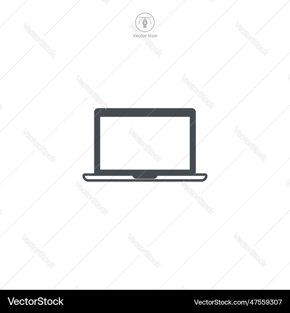 Sleek of a laptop icon symbolizing technology Vector Image
