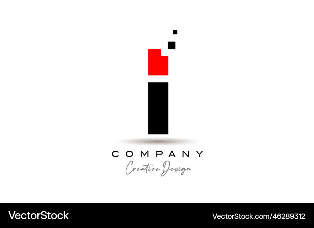 Bold I Letter Logo with Dots Royalty Free Vector Image