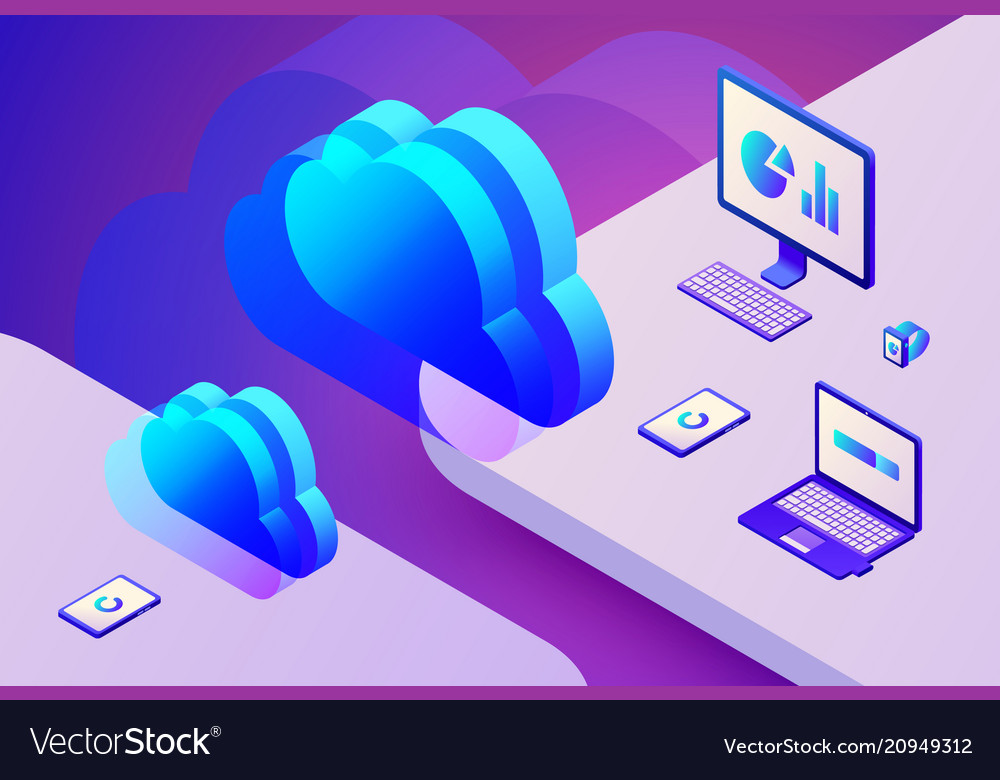 Cloud storage technology Royalty Free Vector Image