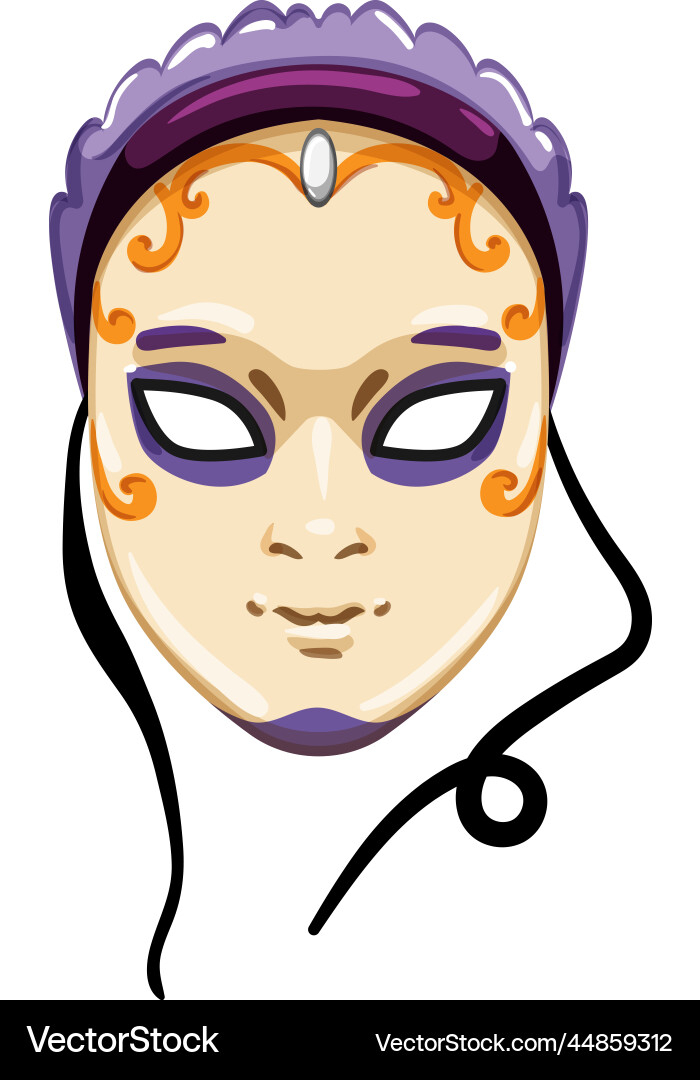 Costume carnival mask cartoon Royalty Free Vector Image