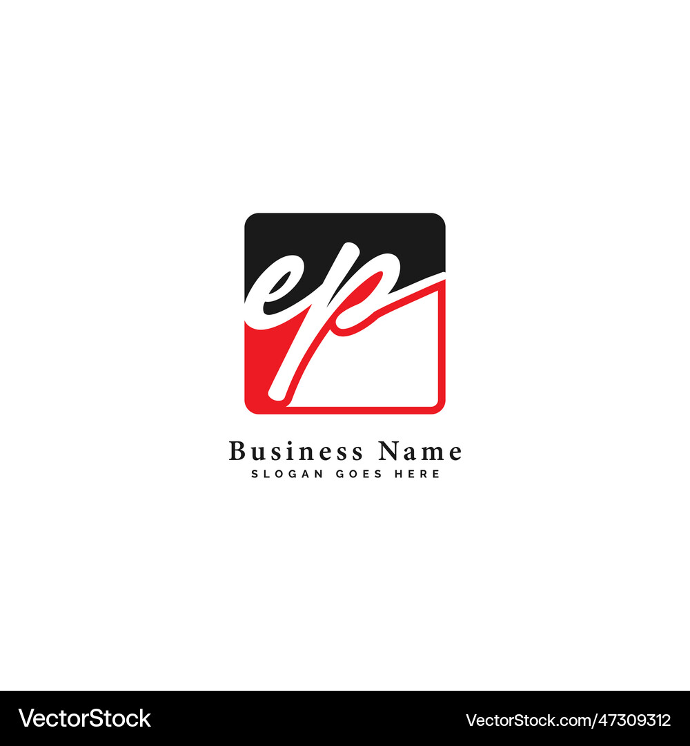 E p ep initial letter handwritten signature logo Vector Image