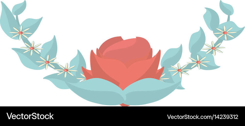 Flower flora leaves decoration image Royalty Free Vector