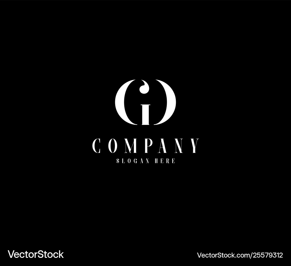 Minimal monogram elegant gd logo Royalty Free Vector Image