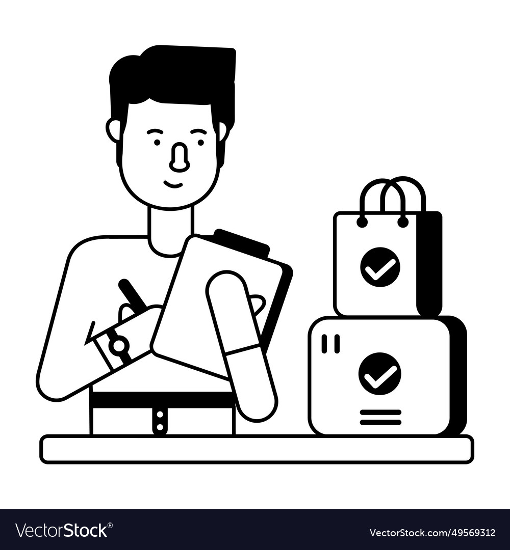 Order checking Royalty Free Vector Image - VectorStock