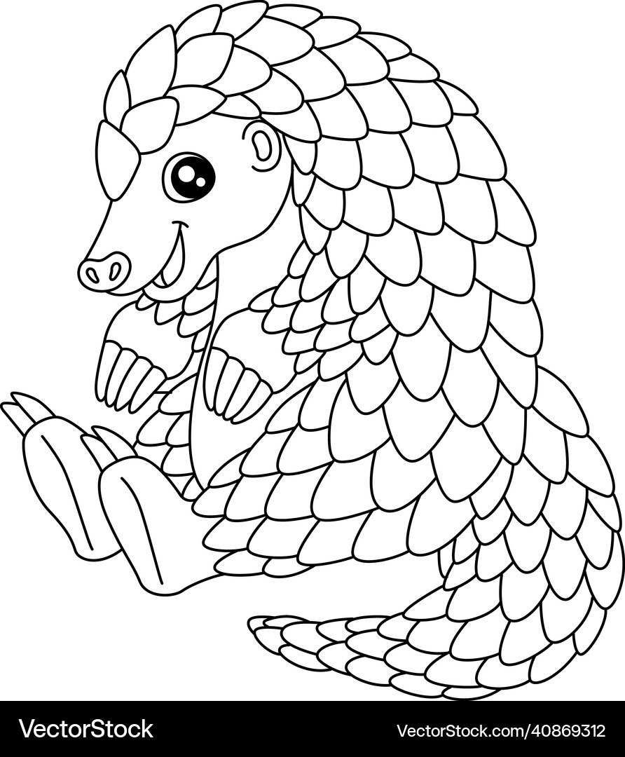 Pangolin coloring page isolated for kids Vector Image