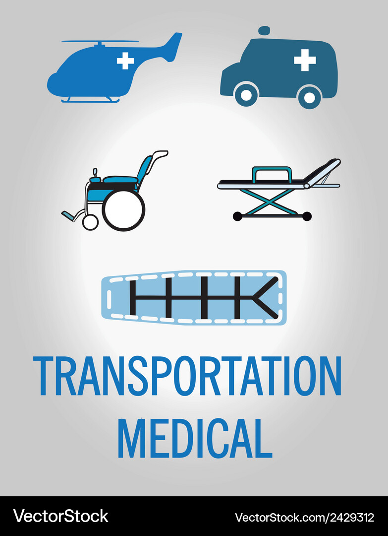 Transport medical design over gray background Vector Image