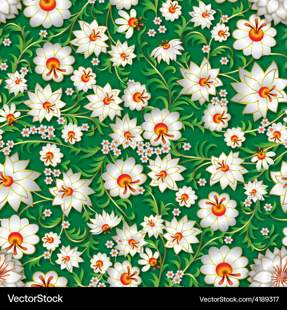 Abstract white seamless floral ornament Royalty Free Vector