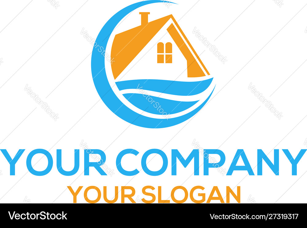 Bay home rental logo design Royalty Free Vector Image